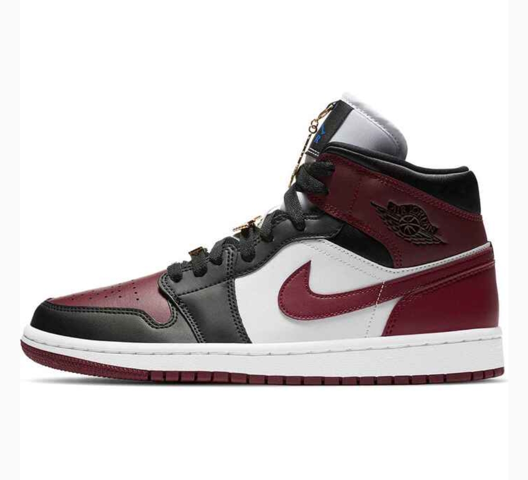Air Jordan 1 Mid Black Garnet - Rainbow Sneakers